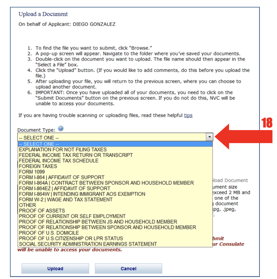 HOW TO UPLOAD DOCUMENTS TO CEAC